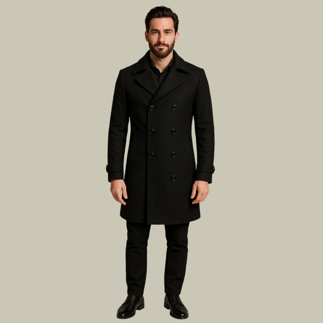 Mens Long Jacket Double Button
